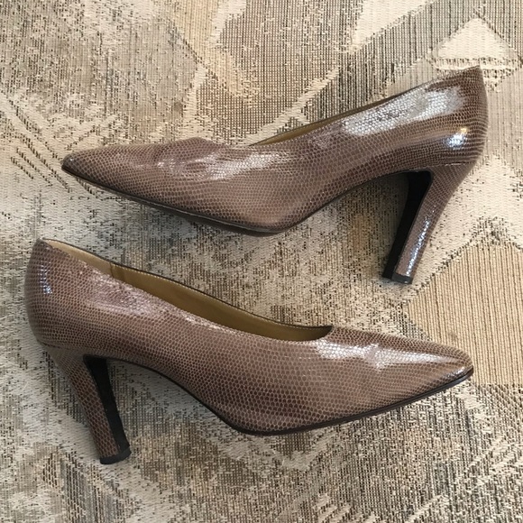 Yves Saint Laurent | Shoes | Ysl Vintage Gray Snakeskin Genuine Leather ...